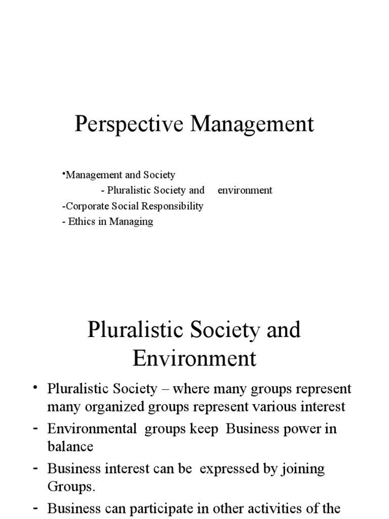 Perspective Management-2 | PDF | Entrepreneurship | Corporate Social ...
