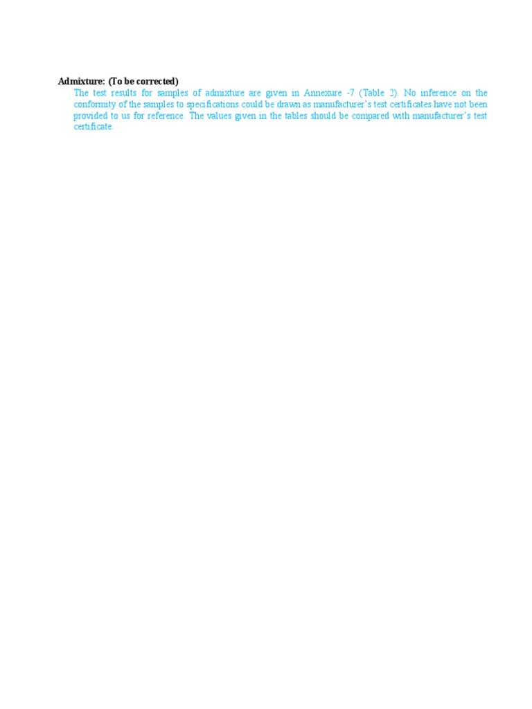 Admixture Test Results Overview | PDF