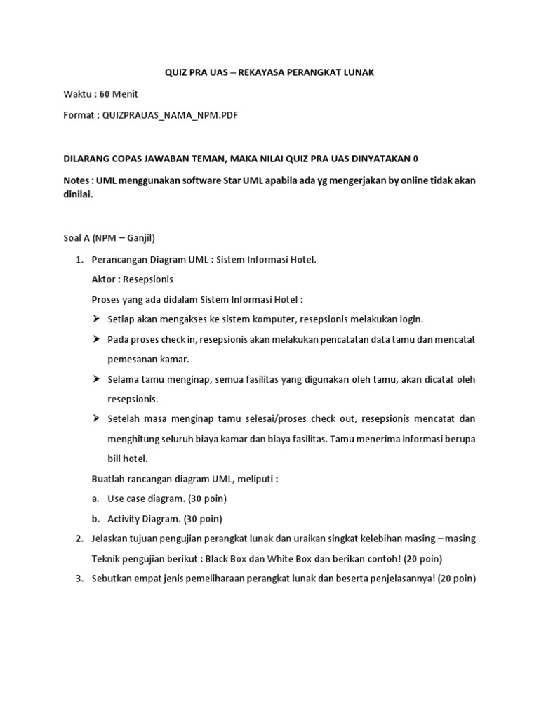 Pertemuan 15 - Quiz UAS | PDF