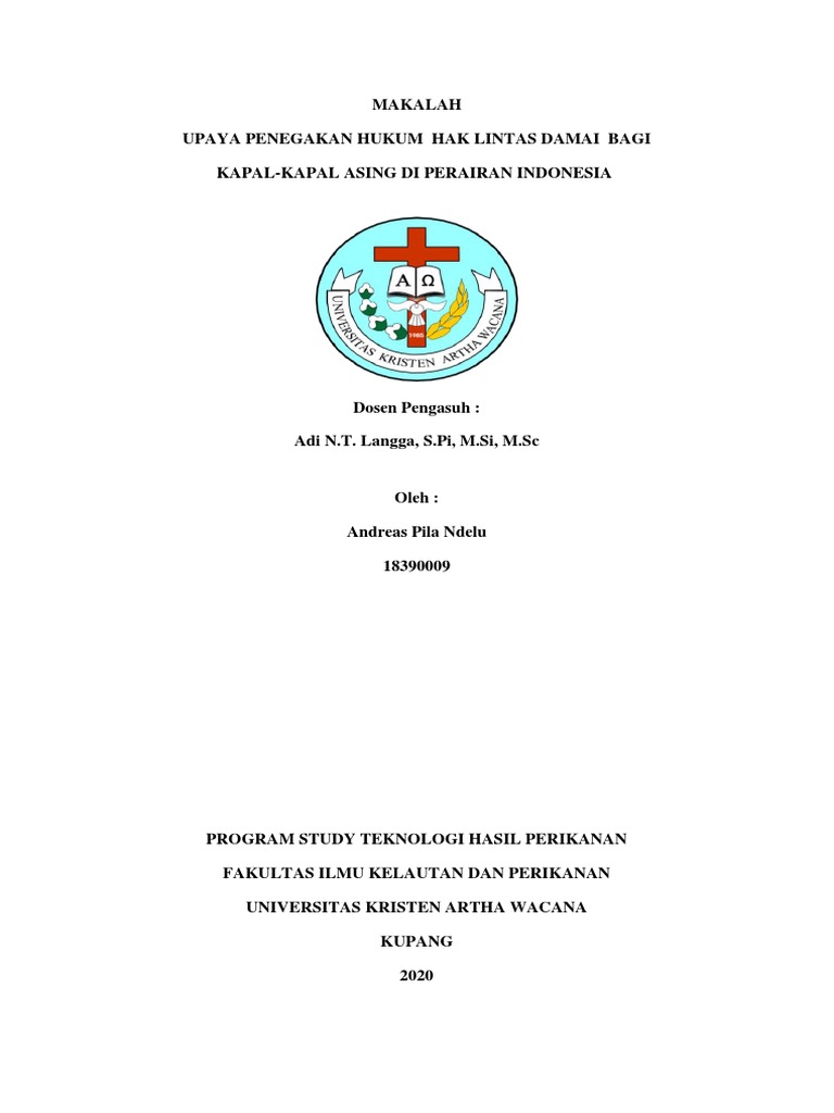 Makalah Upaya Penegakan Hukum Hak Lintas Damai | PDF Makalah Upaya Penegakan Hukum Hak Lintas Damai | PDF