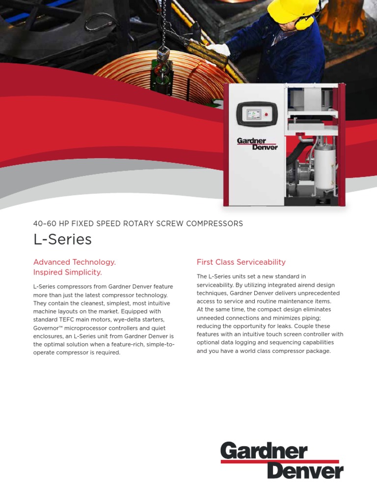 L30-L75 Fixed Speed Rotary Screw Compressor Brochure | PDF | Mechanical ...