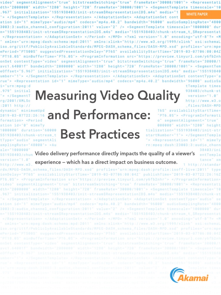 Measuring Video Quality and Performance: Best Practices | PDF
