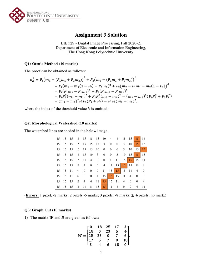 (EIE529) Assignment 3 - Solution | PDF | Eigenvalues And Eigenvectors | Mathematical Analysis