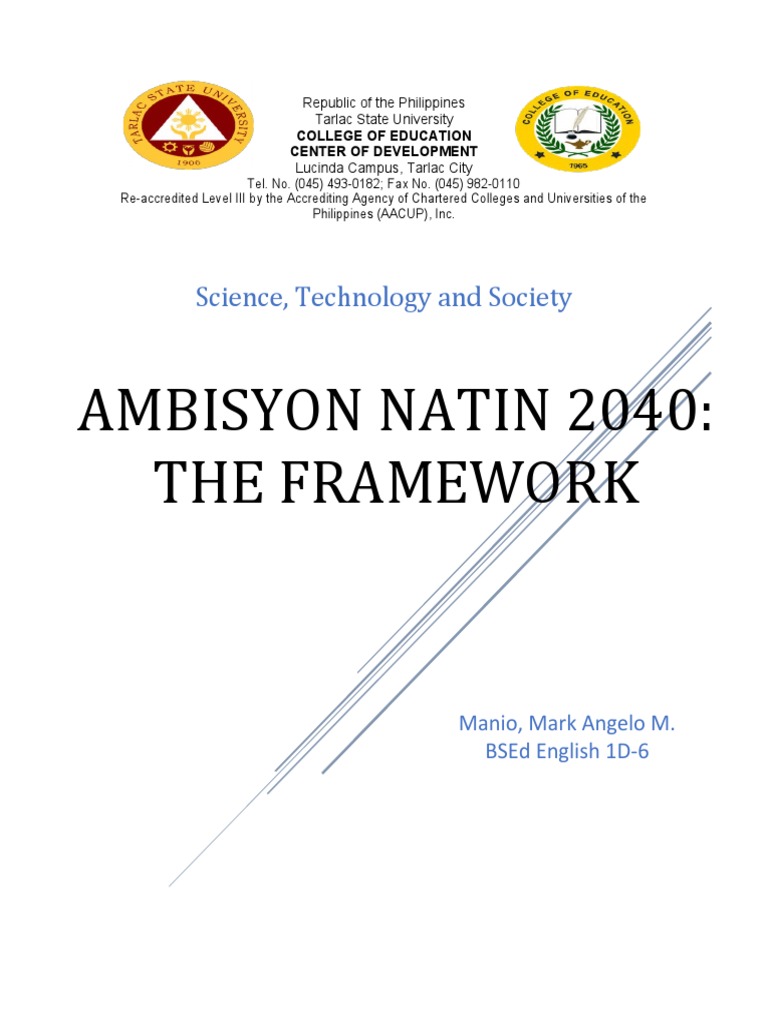 Ambisyon Natin 2040: The Framework: Science, Technology and Society ...