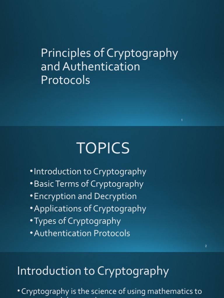 Principles Of Cryptography And Authentication Protocols Pdf Cryptography Cryptanalysis