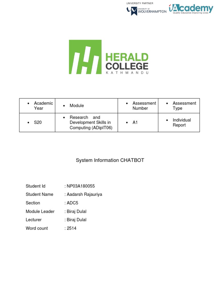 Chatbot Final Year Project | PDF | Software Development Process ...