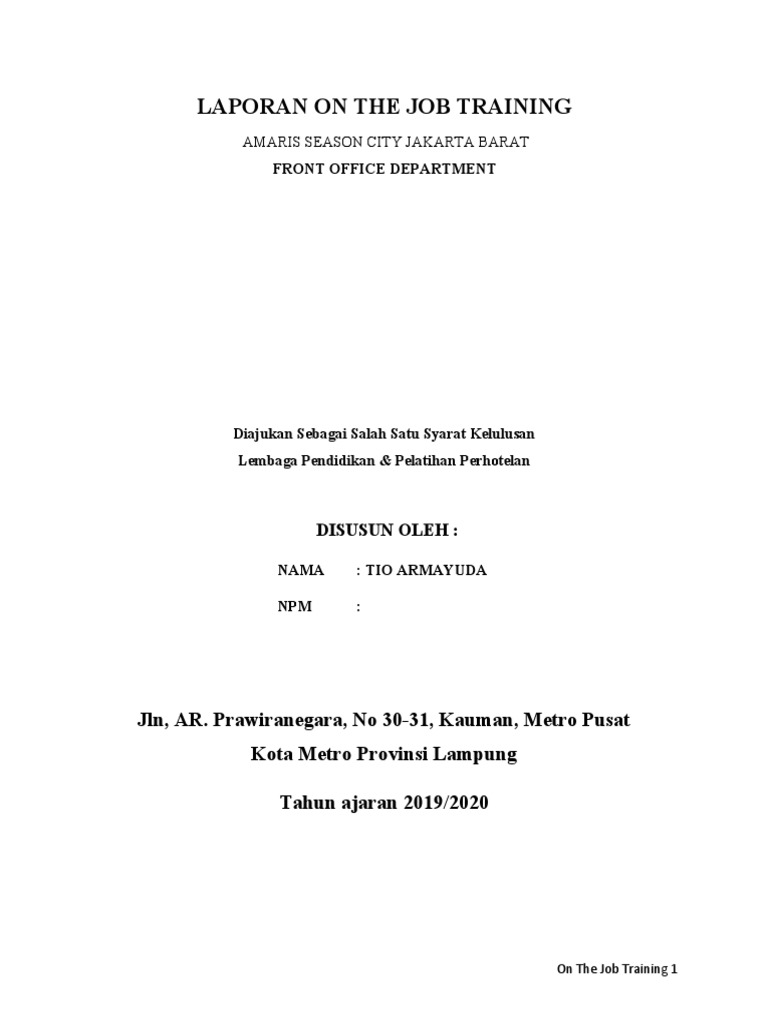 Example of Ojt Report | PDF