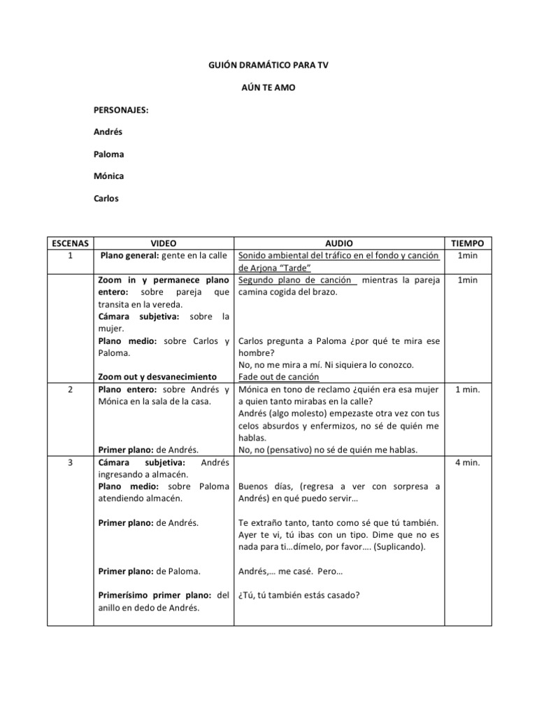 Ejemplo Guion TV 2 | PDF | Ocio