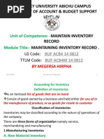 Coc Model Level Iv Choice | PDF | Cost Of Goods Sold | Inventory