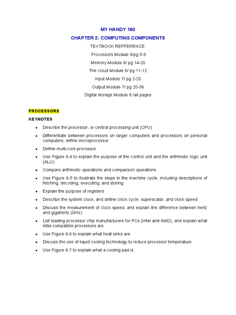 My Handy 160 Chapter 2 | PDF | Central Processing Unit | Usb Flash Drive