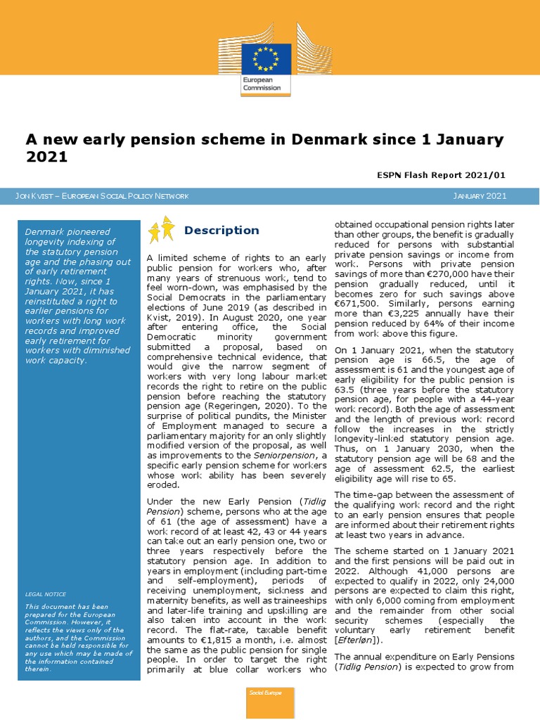 Denmark's New Early Pension Scheme 2021 | PDF | Pension | Retirement