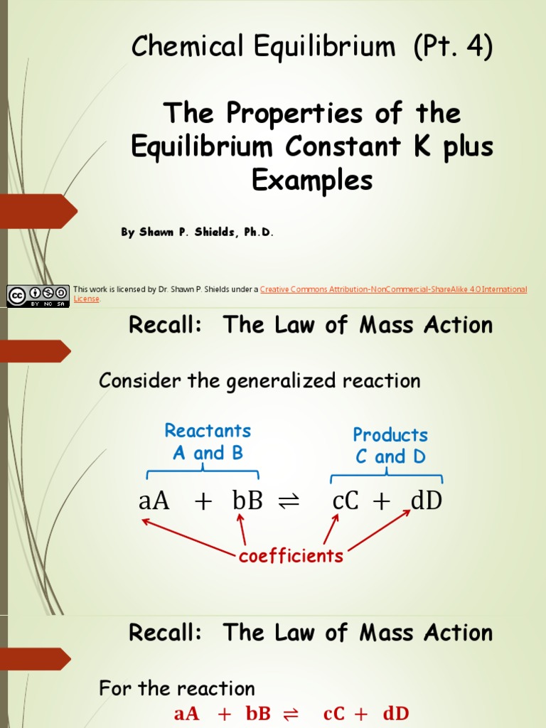 Understanding Equilibrium Constant K | PDF | Chemical Equilibrium ...