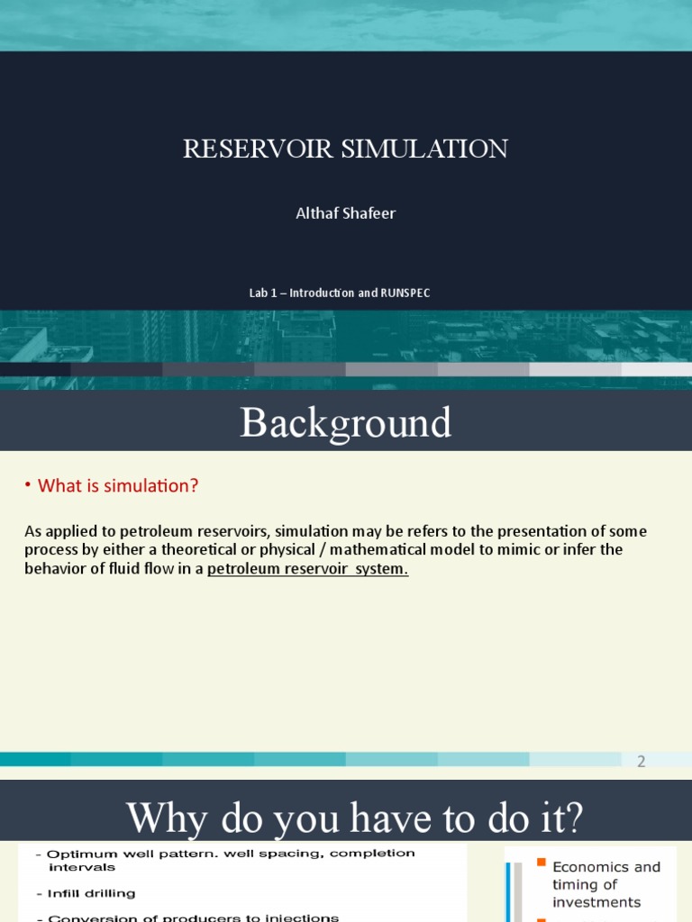 RESERVOIR SIMULATION DATA FILE CREATION | PDF | Petroleum Reservoir ...