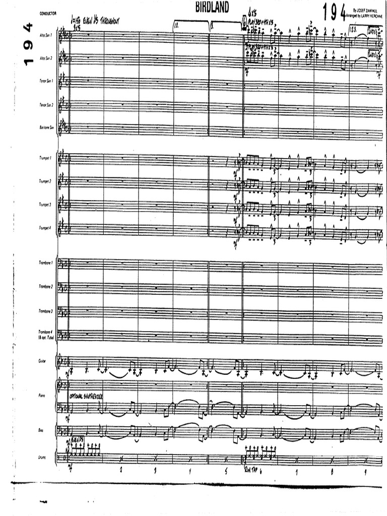 Birdland - Joe-Zawinul-Arr-Larry-Kerchner | PDF