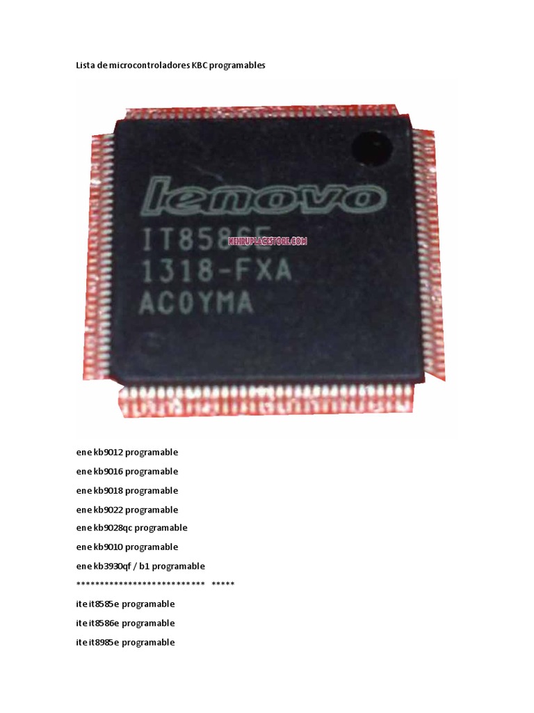 Lista de Microcontroladores KBC Programables | PDF