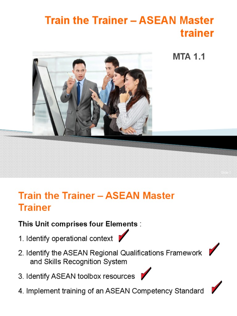 Train The Trainer - ASEAN Master Trainer: Slide 1 | PDF | Educational ...