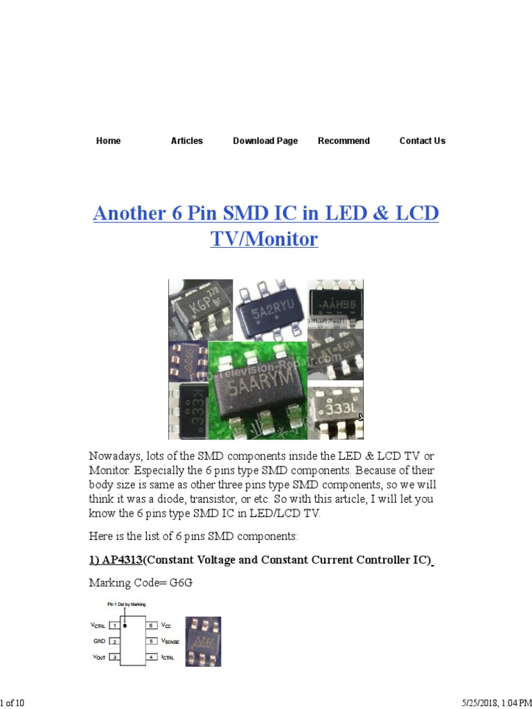 Another 6 Pin Smd Ic In Led Lcd Tv Monitor Home Articles Download