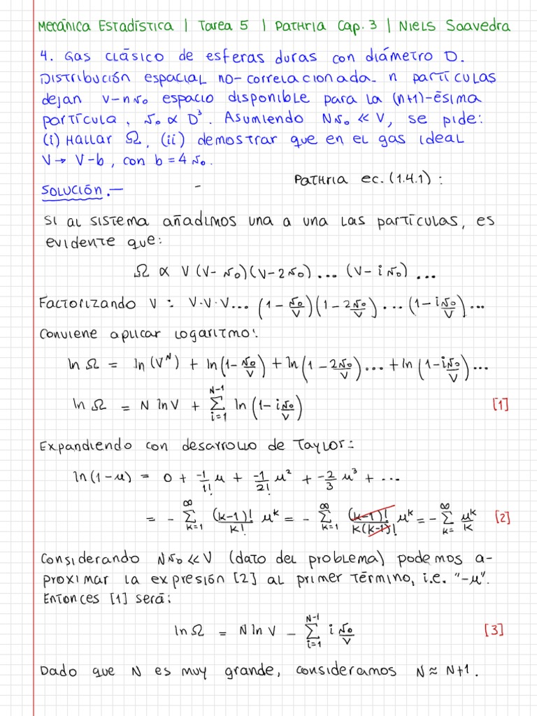 Pathria Solution CH 1 | PDF