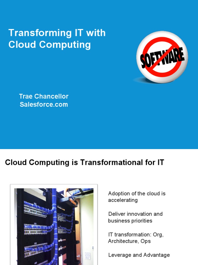 Transforming It With Cloud Computing Presentation Pdf Cloud Computing Computing