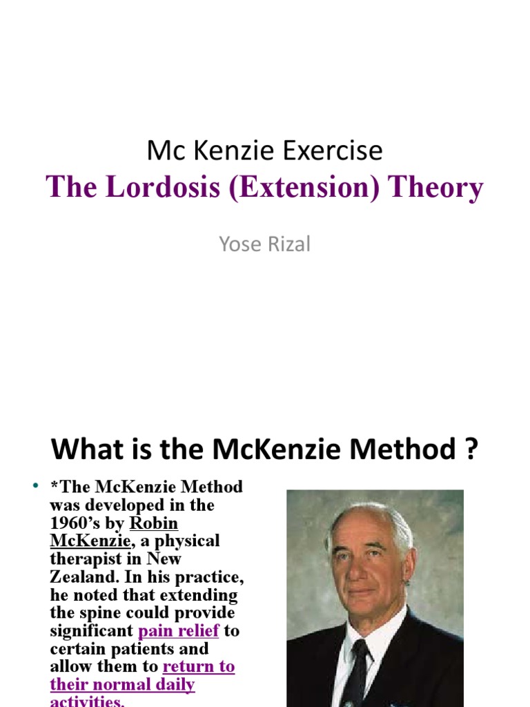 MC Kenzie Exercise: The Lordosis (Extension) Theory | PDF | Anatomical ...