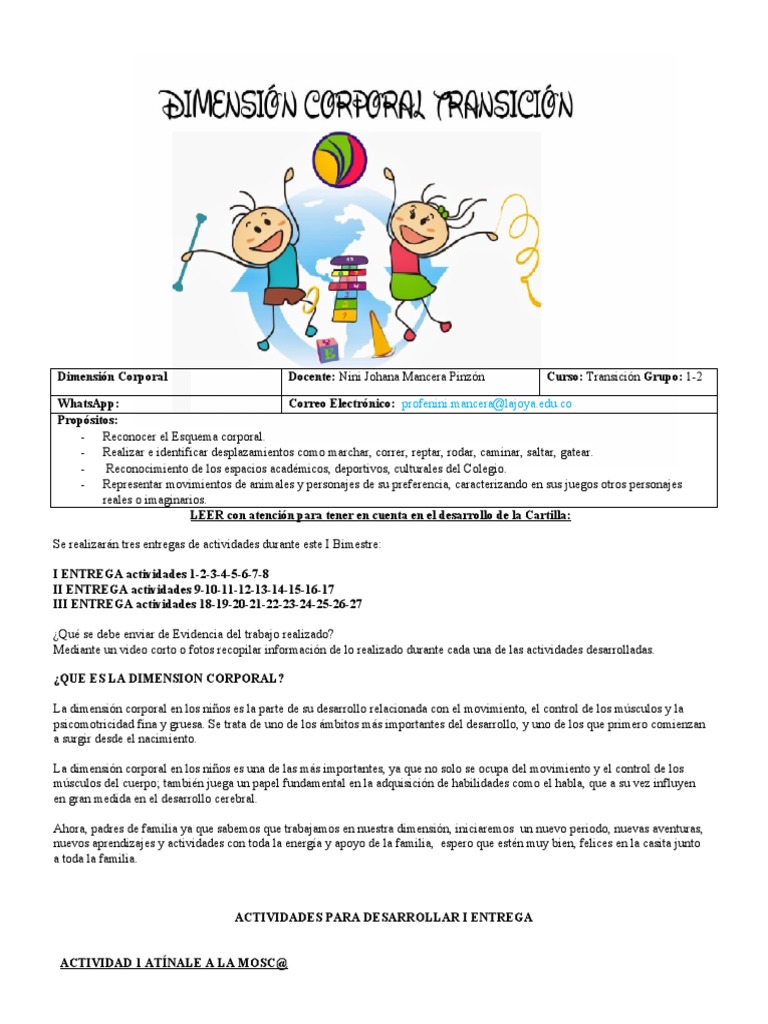 Actividades Dimension Corporal | PDF