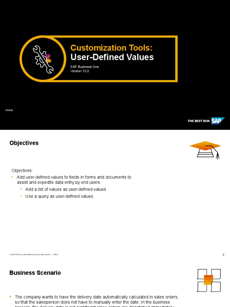 User-Defined Values: Customization Tools | PDF | Sales | Trademark