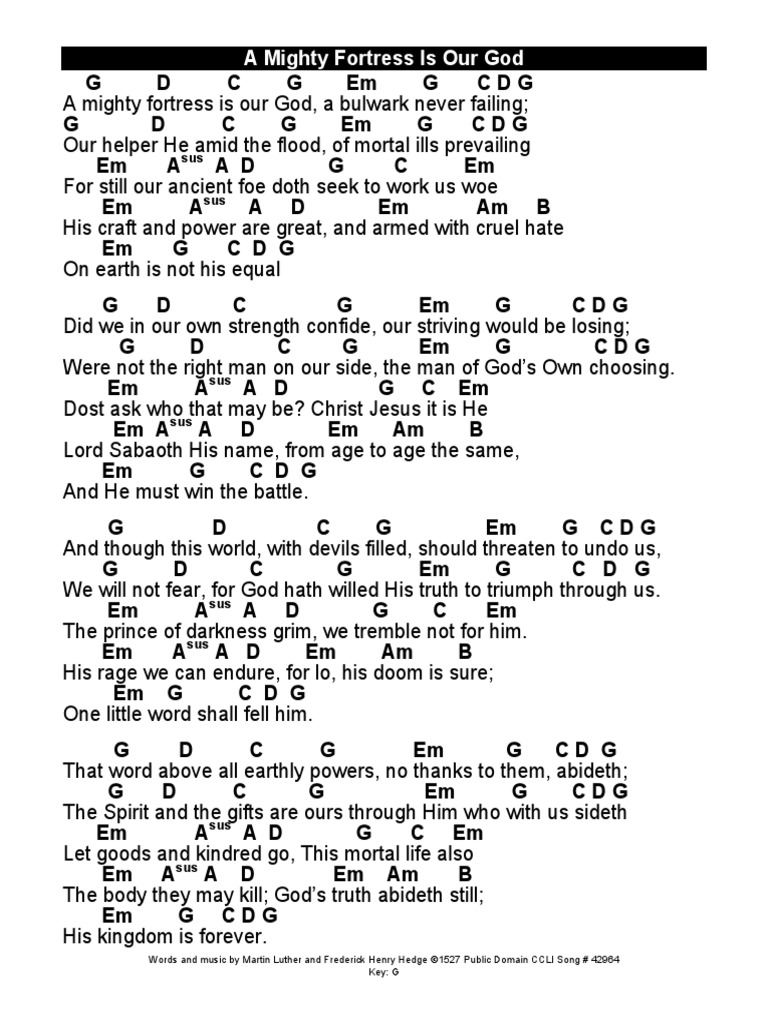 A Mighty Fortress Is Our God (G) | PDF