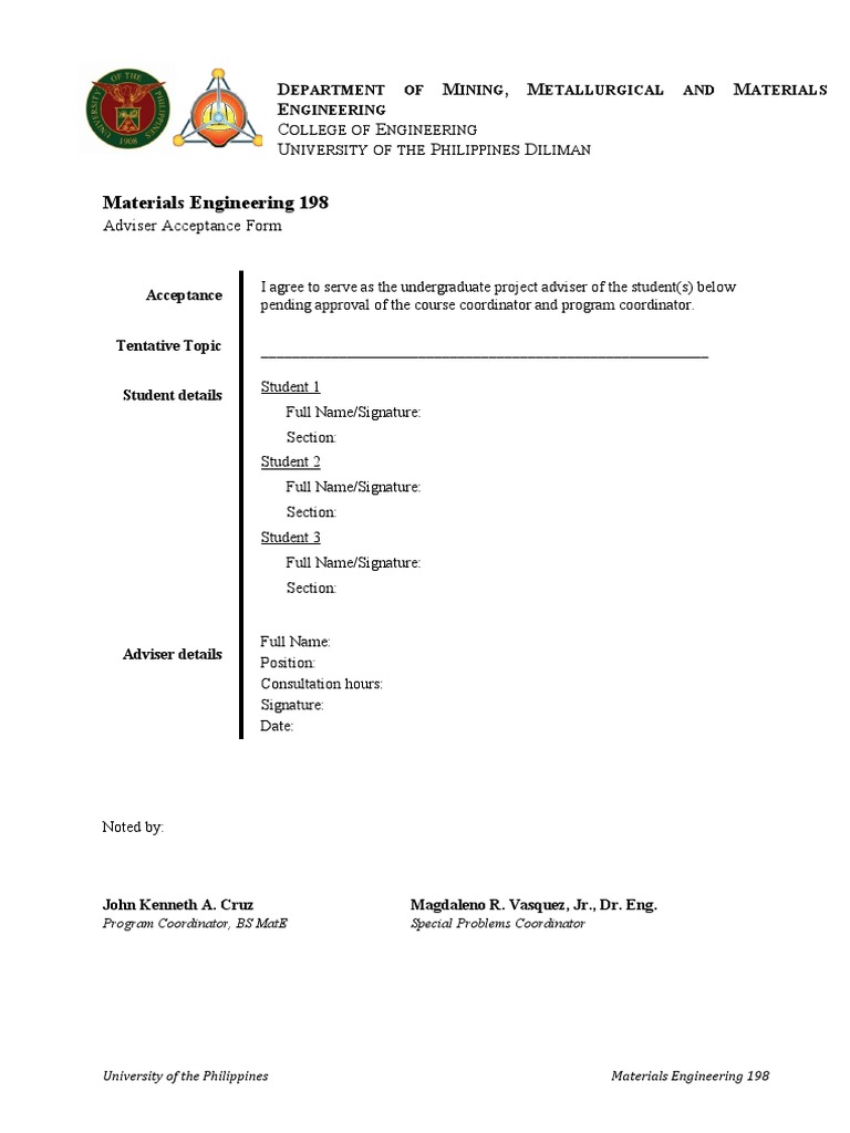 Form 198-1 (Adviser Acceptance) | PDF