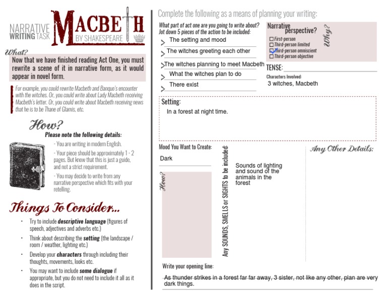 2 FirstCreativeAssignment | PDF | Macbeth | Narration