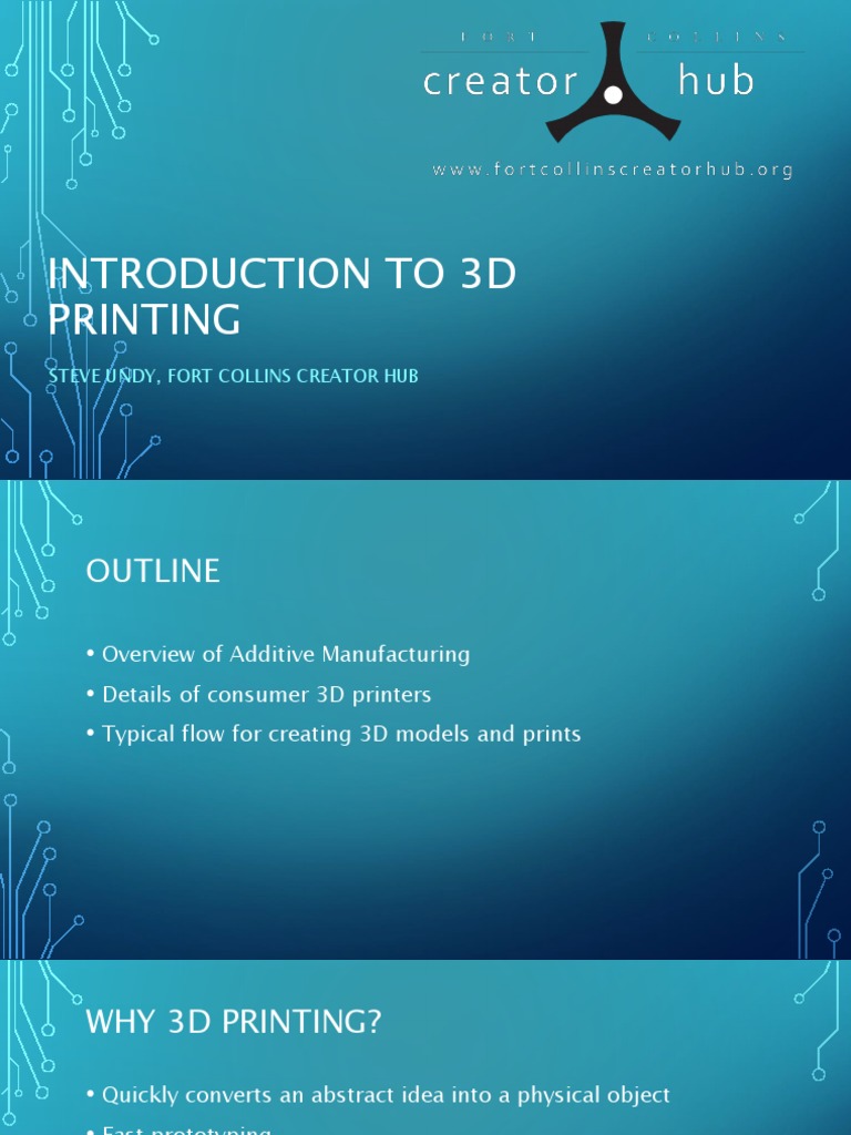 Introduction To 3D Printing | PDF | 3 D Printing | Printer (Computing)