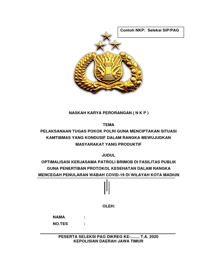 Contoh NKP Untuk SIP Dan PAG | PDF