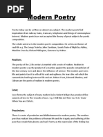 20th Century Poetry Characteristics | PDF | Modernism | Poetry