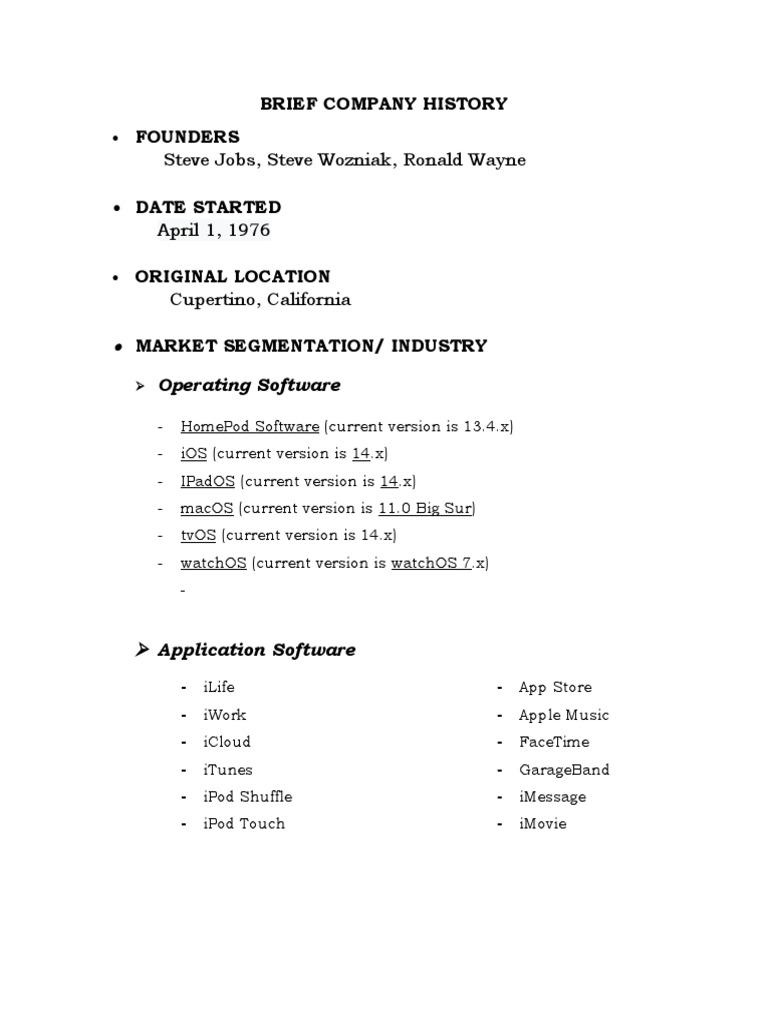 Apple Inc. Company History Overview | PDF | Apple Inc. | Ios