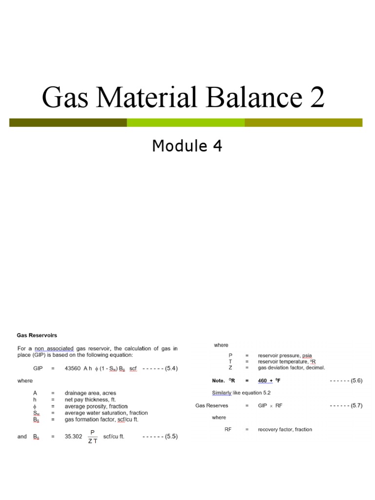 Module 4 Gas Material Balance 2 | PDF