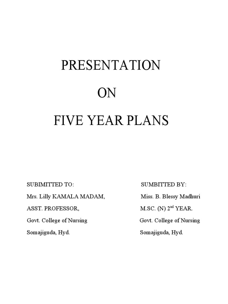 Five Year Plans: Overview and Objectives | PDF