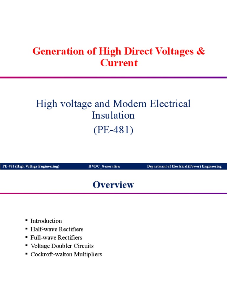 Presentation About HVDC Generator | PDF | Rectifier | Capacitor