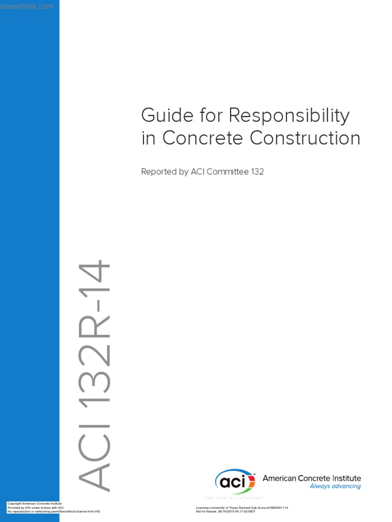 132R-14 Guide For Responsibility in Concrete Construction | PDF ...