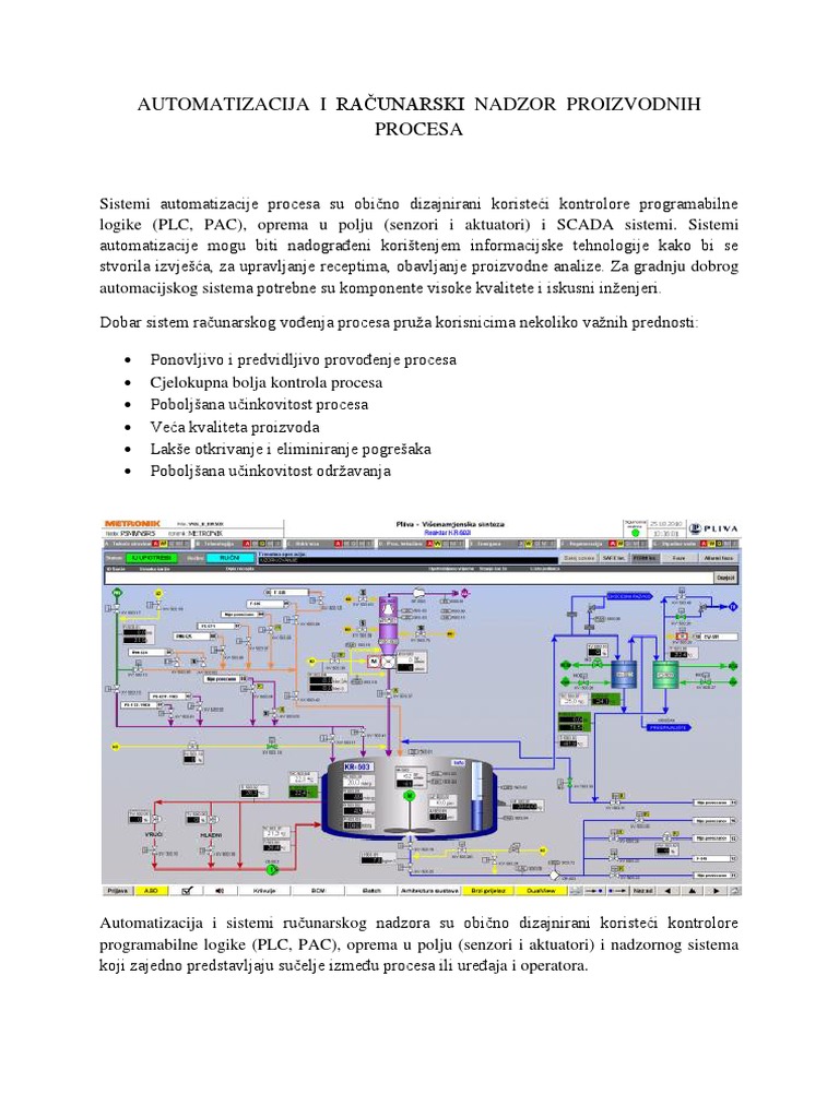 Automatizacija I Računarski Nadzor Proizvodnih Procesa | PDF