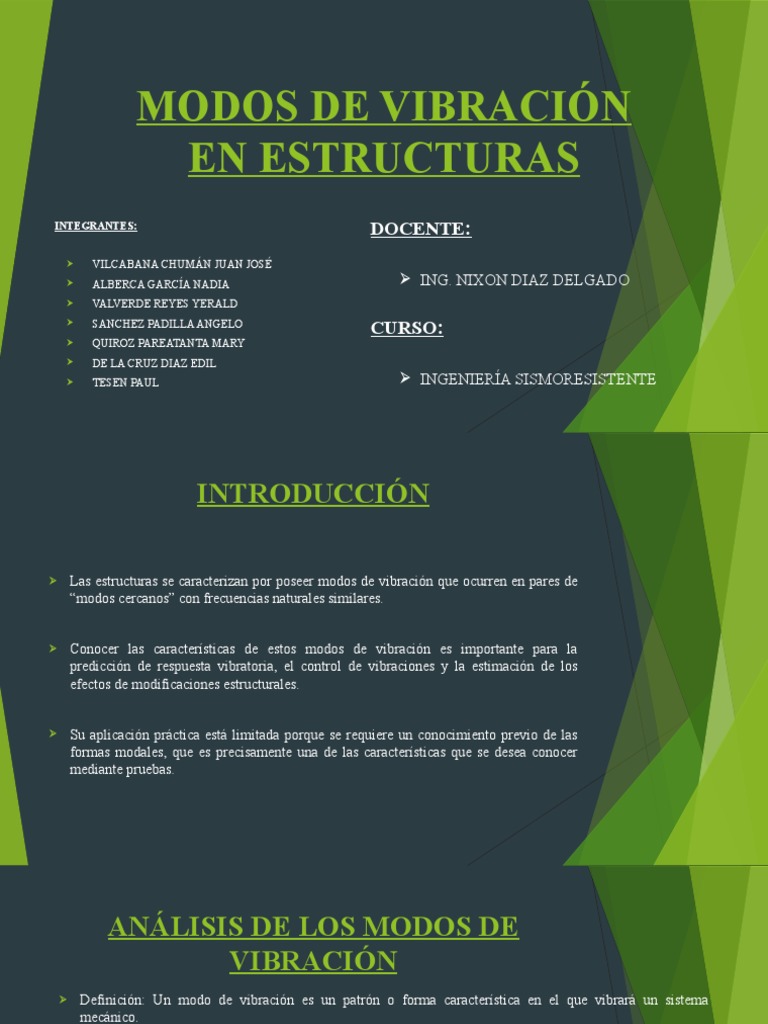 Modos de Vibración en Estructuras | PDF | Resonancia | Frecuencia