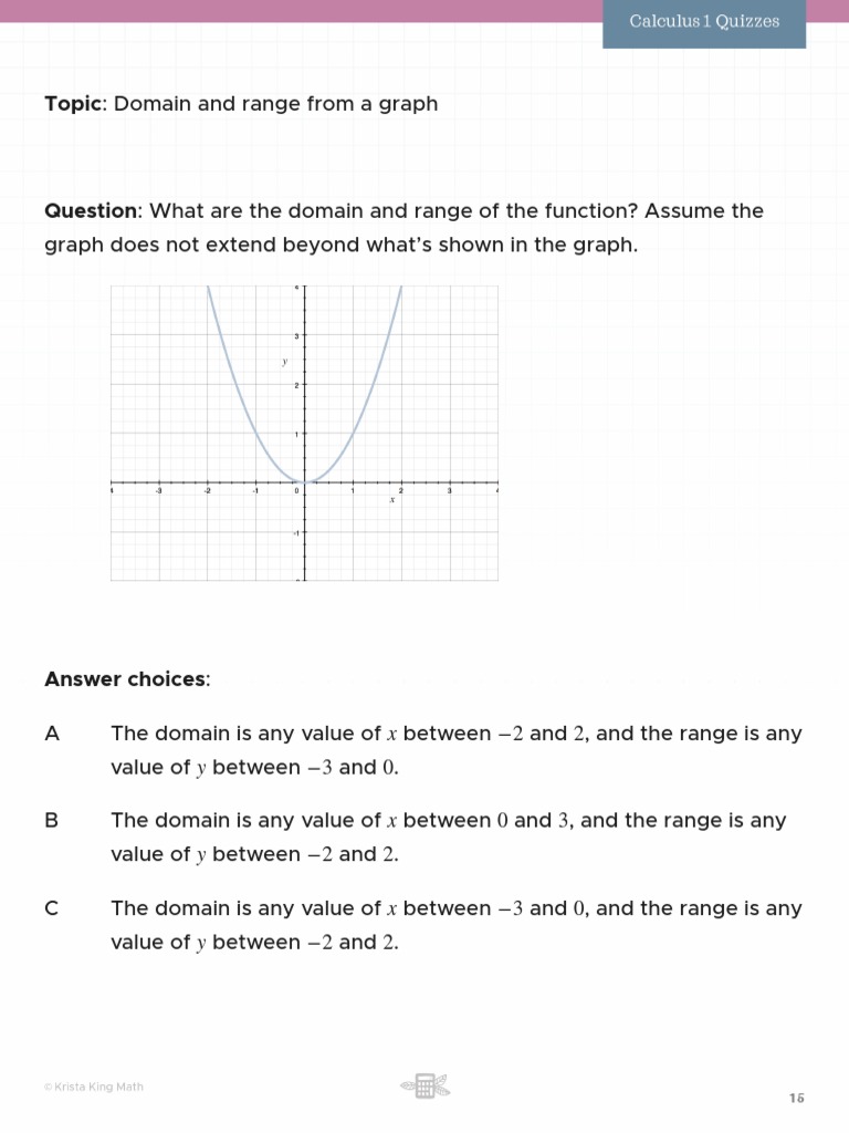 Domain and Range From A Graph | PDF | Function (Mathematics ...