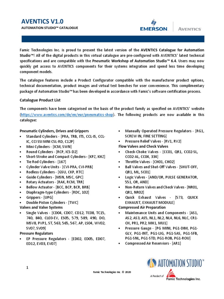 Aventics V1.0: Catalogue Product List | Download Free PDF | Valve ...