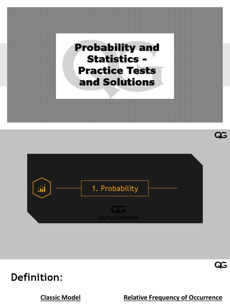 Probability and Statistics Practice Tests and Solutions | PDF | Student ...