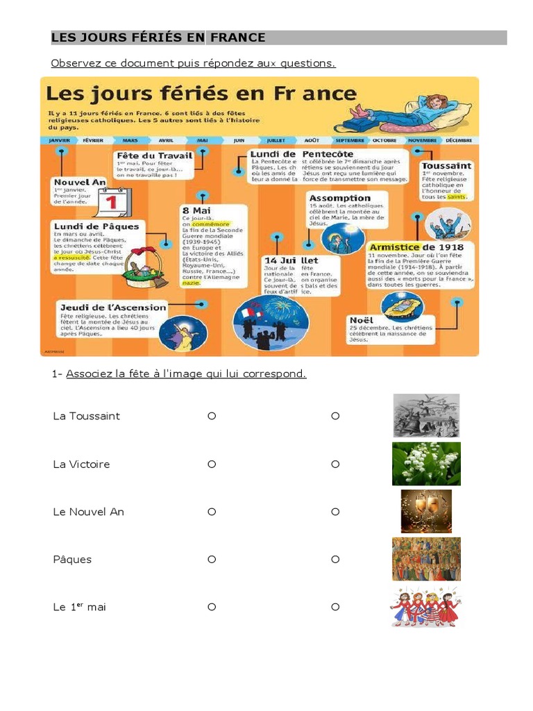 Jours fériés en France : Guide complet | PDF | Vacances | Festival