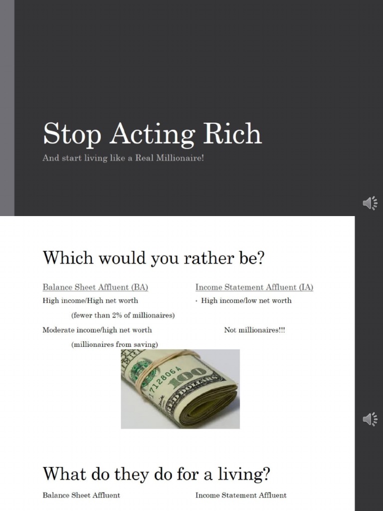 Stop Acting Rich | PDF