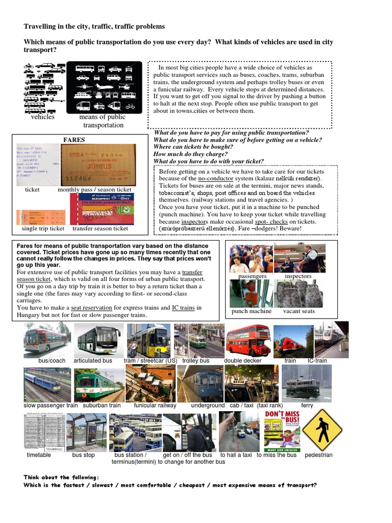 Public Transportation Options and Ticket Types | PDF | Traffic | Train