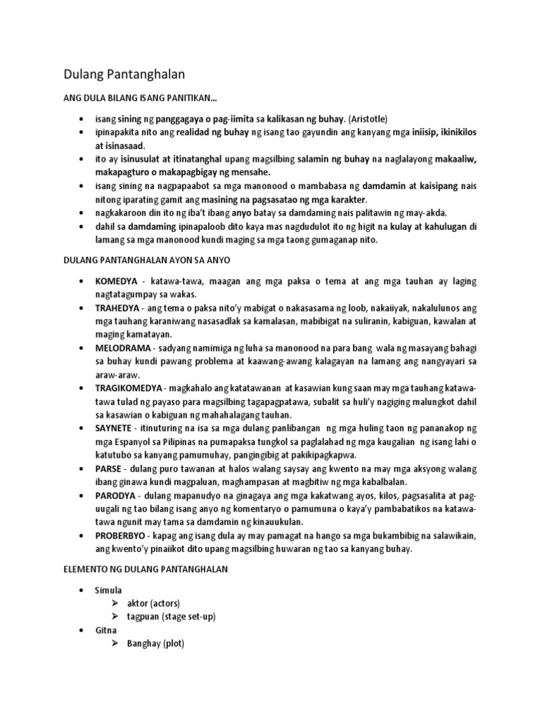 Filipino 2nd Quarter Reviewer - Grade 10 | PDF