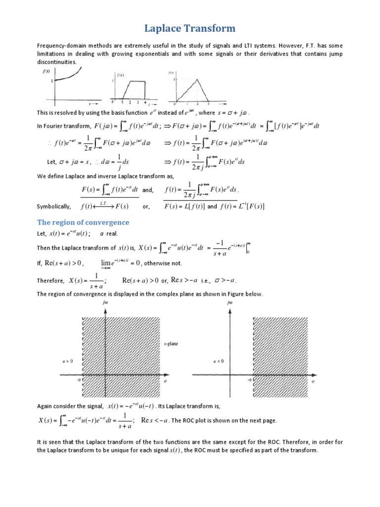 Signals and Systems 07 | Download Free PDF | Laplace Transform ...