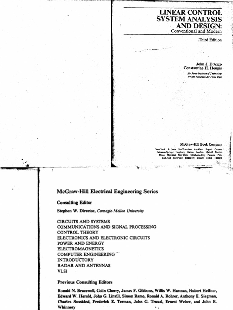 Linear Control System Analysis and Design - D'Azzo - Houpis | PDF ...