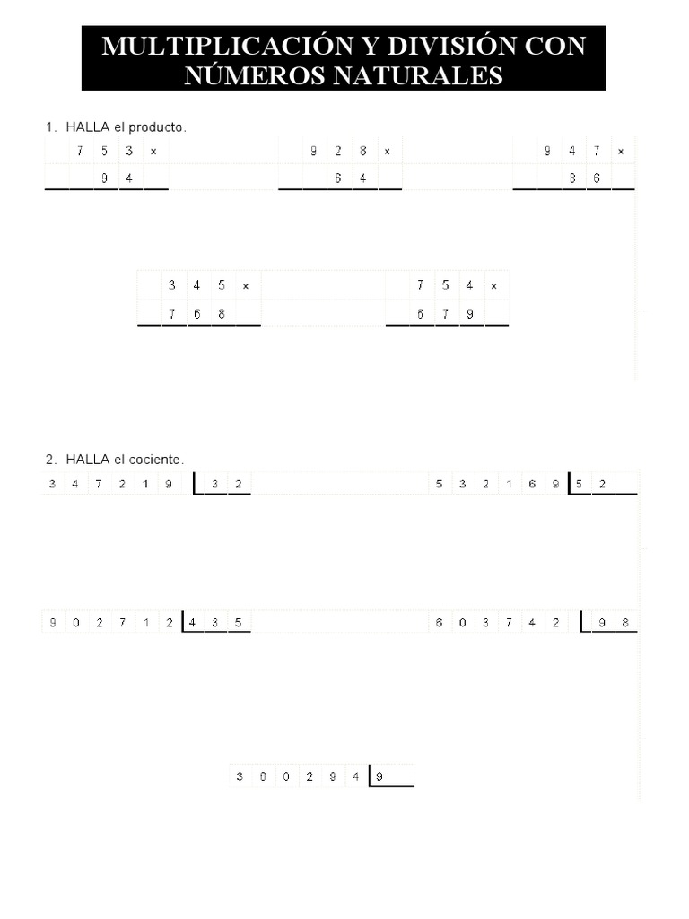 03 Multiplicación y División de Números | PDF