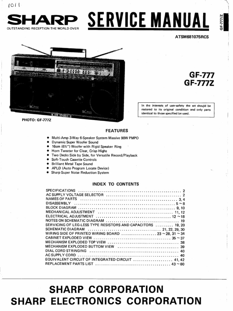 Sharp Gf-777 Gf-777z SM | PDF
